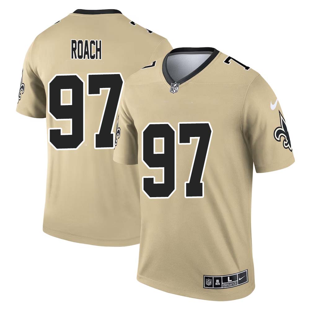 Malcolm Roach No 97 Men Gold New Orleans Saints Inverted Legend Jersey ...